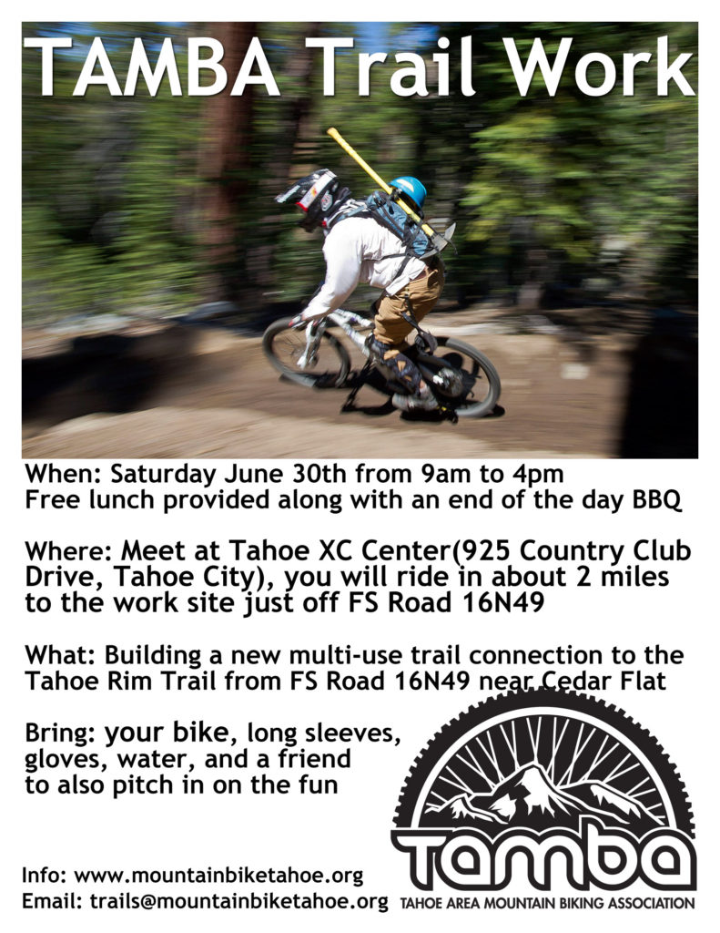 Tahoe City trail work day - TAMBA
